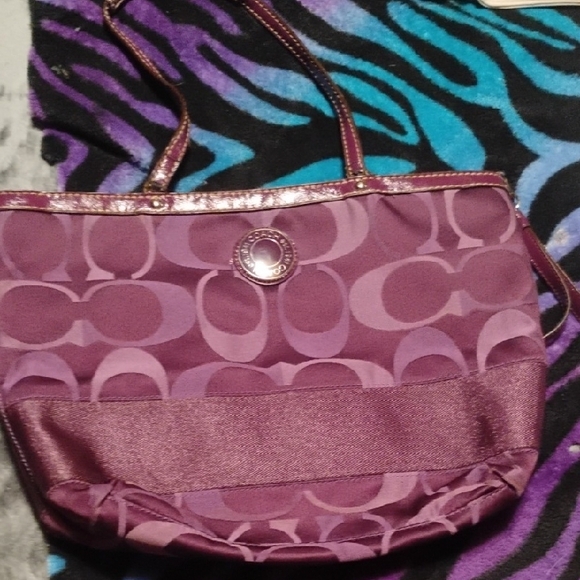 Coach | Bags | Coach Purple Signature Shoulder Bag | Poshmark